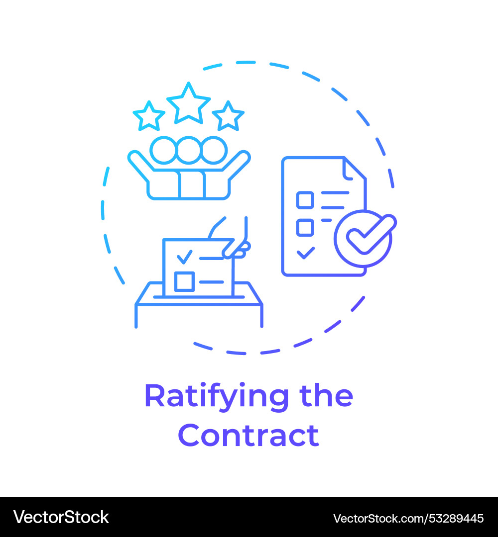 Ratifying the contract blue gradient concept icon Vector Image