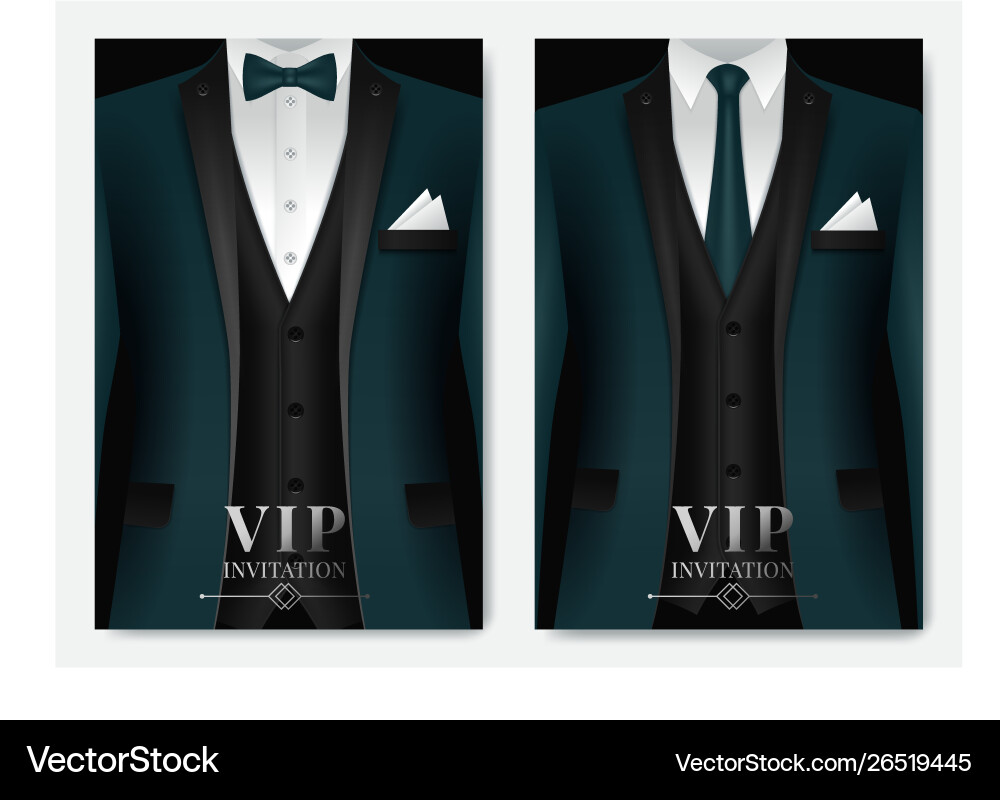 Set business card templates with suit Royalty Free Vector