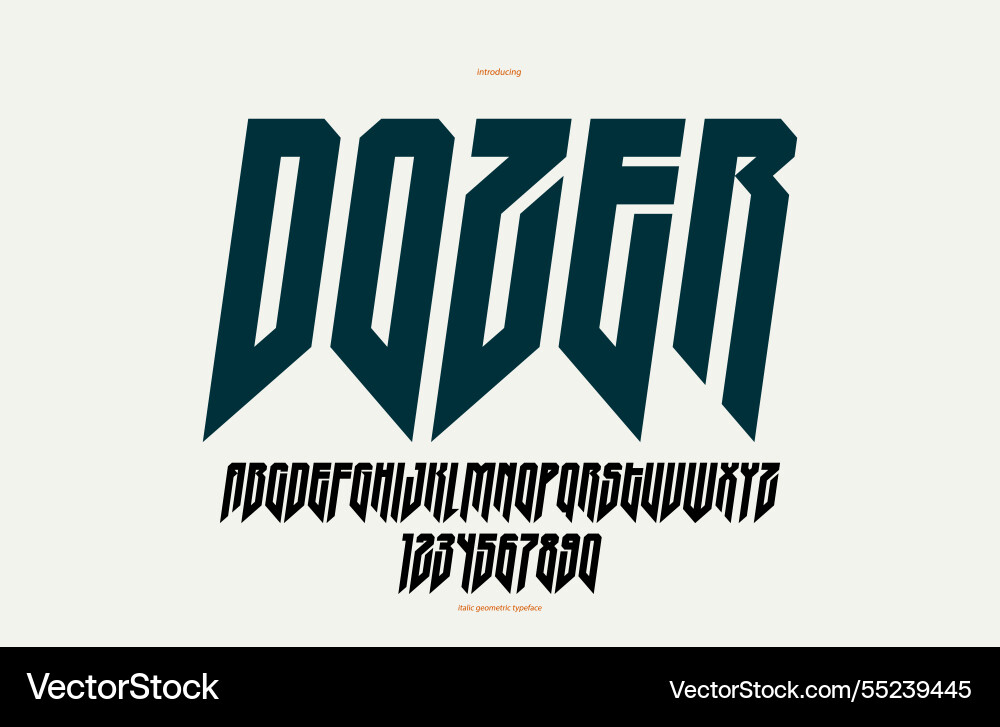 Sharp and bold condensed gothic font for logo Vector Image