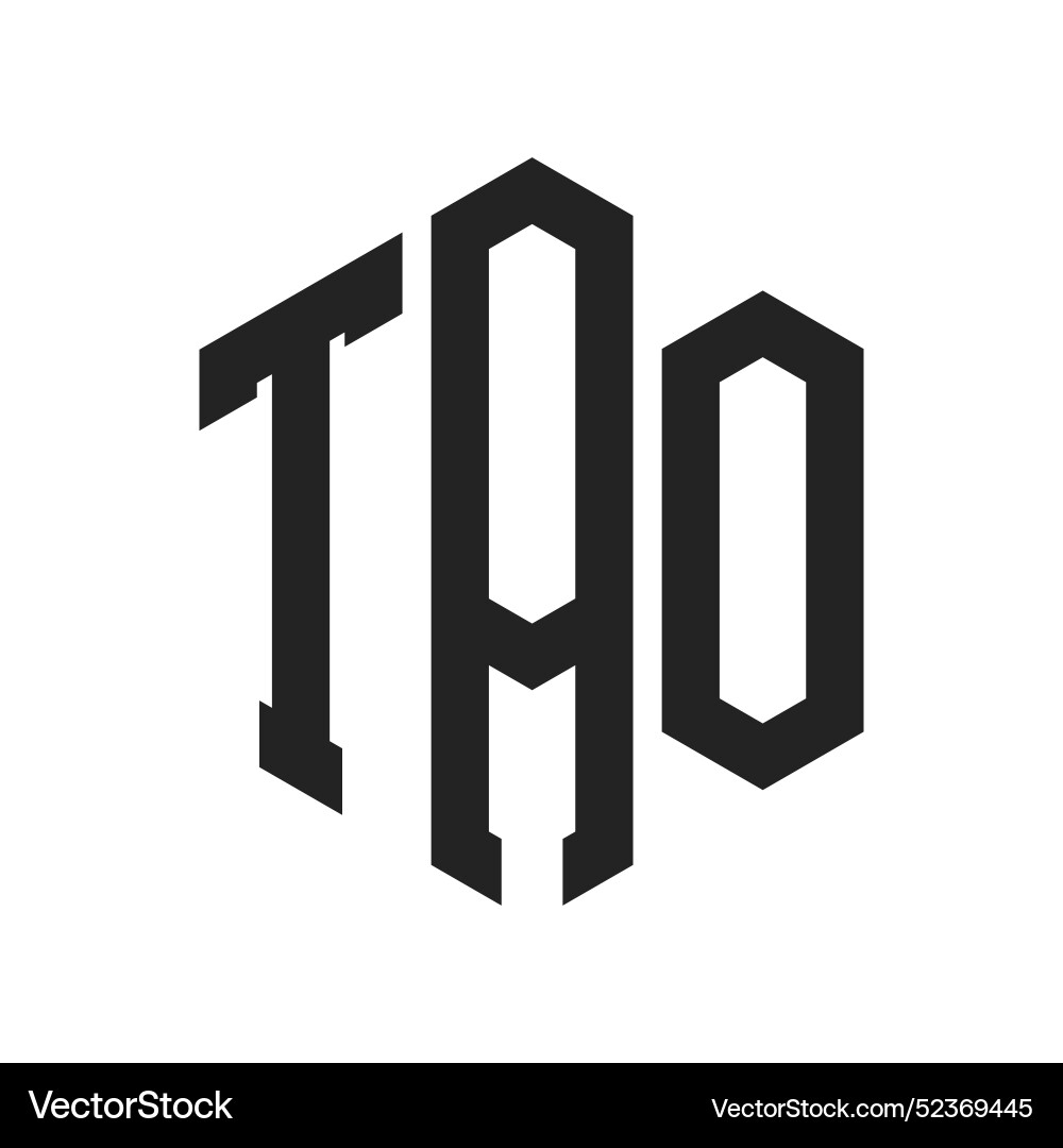 Tao logo design initial letter monogram Royalty Free Vector
