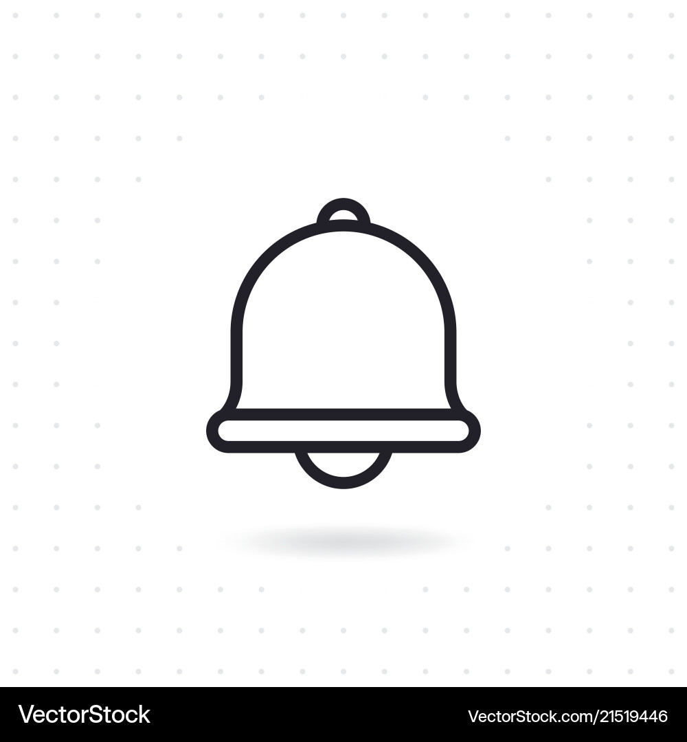 Bell Icon - Flat Outline Royalty Free Vector Image