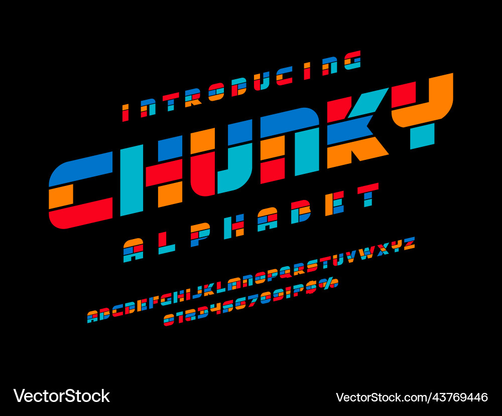 Blocky font Royalty Free Vector Image - VectorStock