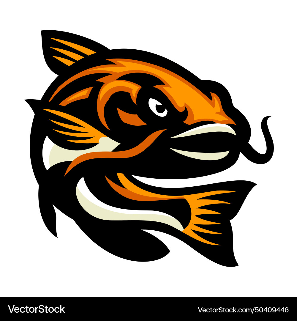 Catfish mascot logo design Royalty Free Vector Image