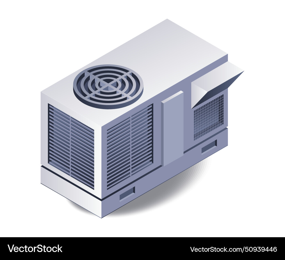 Construction hvac system flat isometric 3d Vector Image
