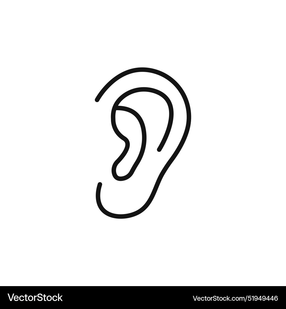 Ear logo sign outline Royalty Free Vector Image