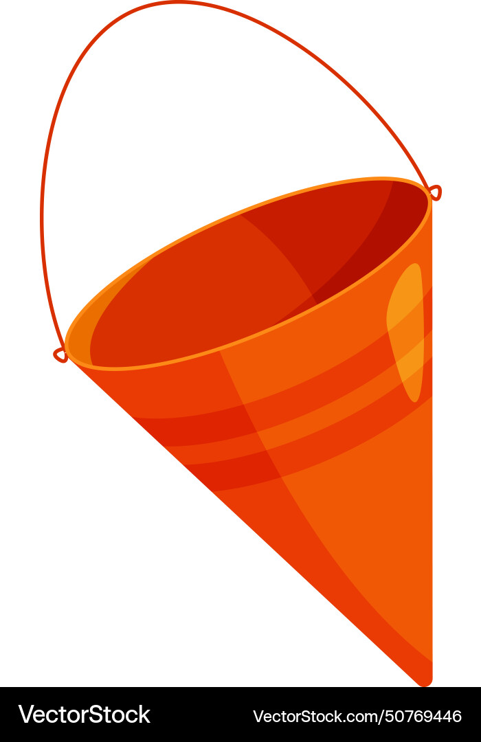 Fireman red bucket cartoon icon emergency tool Vector Image