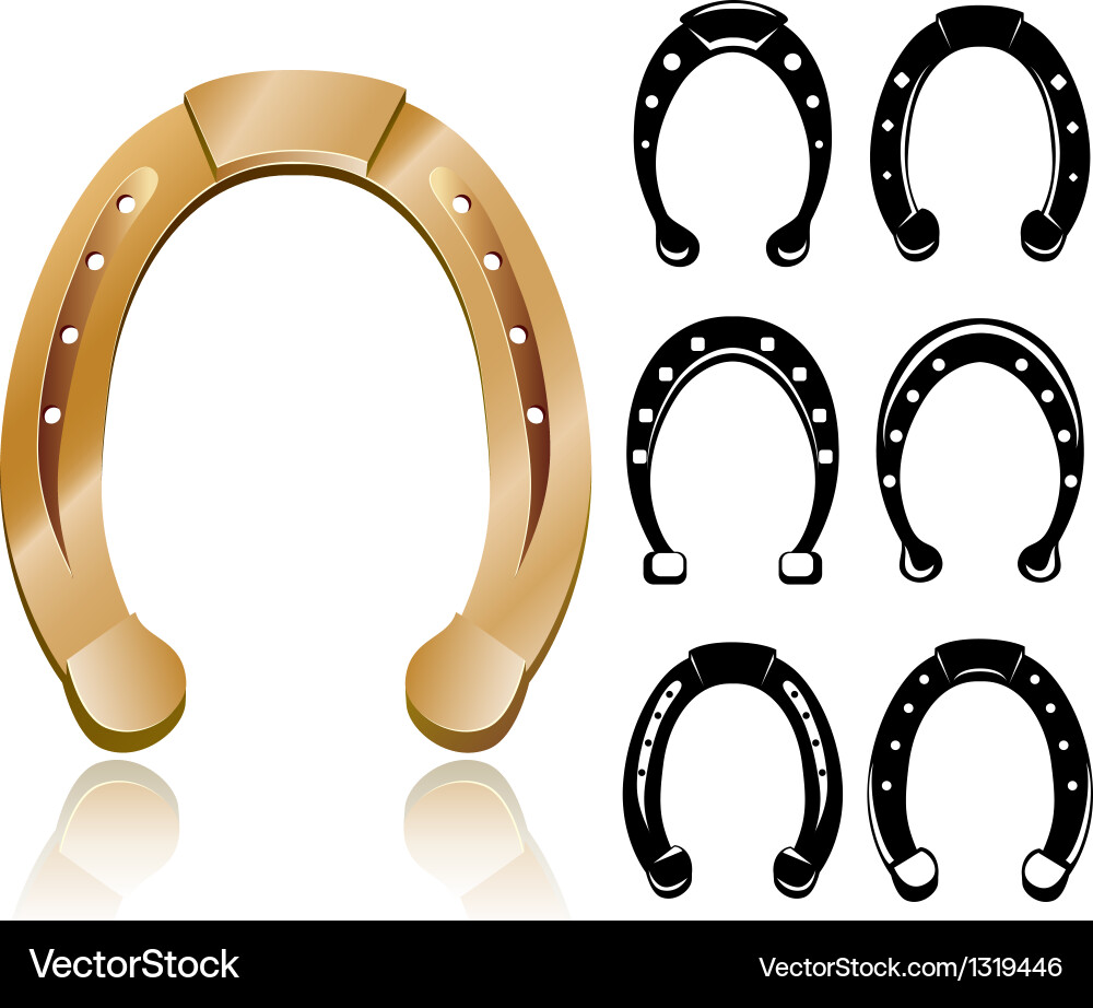 Horseshoe set Royalty Free Vector Image - VectorStock