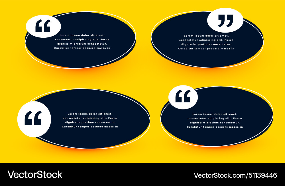 Modern quote mark frame template in collection Vector Image