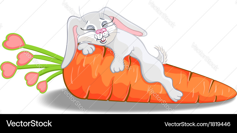 Rabbit with carrot Royalty Free Vector Image - VectorStock