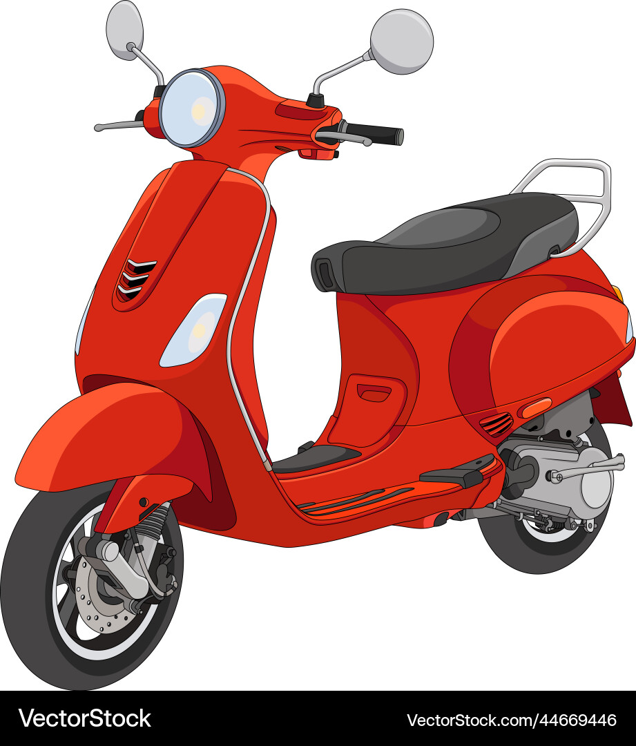 Red scooter cartoon Royalty Free Vector Image - VectorStock