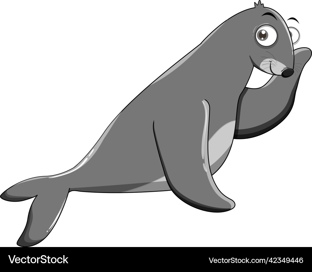 Seal cartoon on white background Royalty Free Vector Image