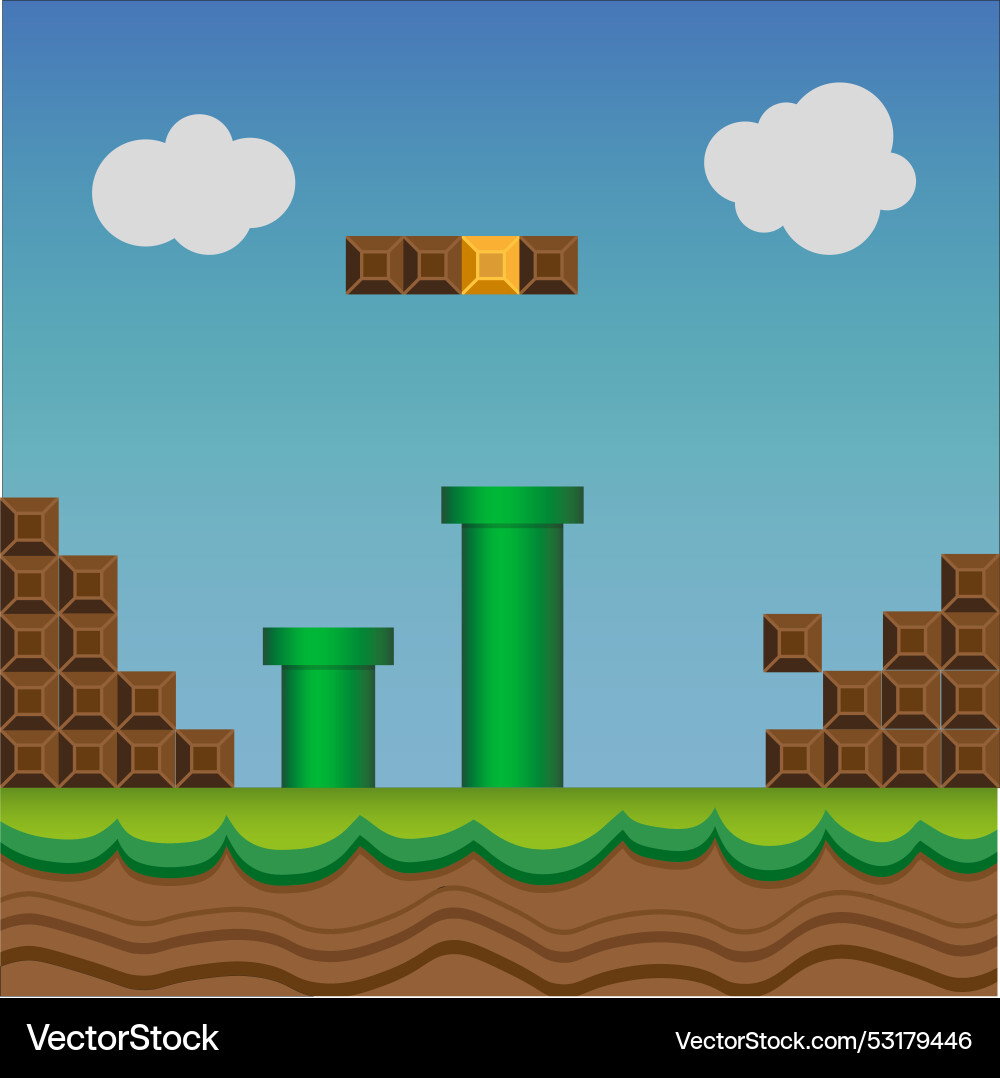 Super Mario Bros. Classic Game Art Royalty Free Vector Image