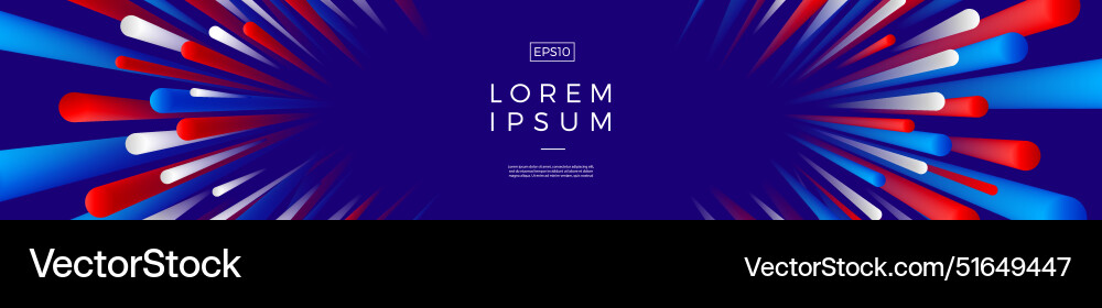 Banner with colorful abstract burst rays Vector Image