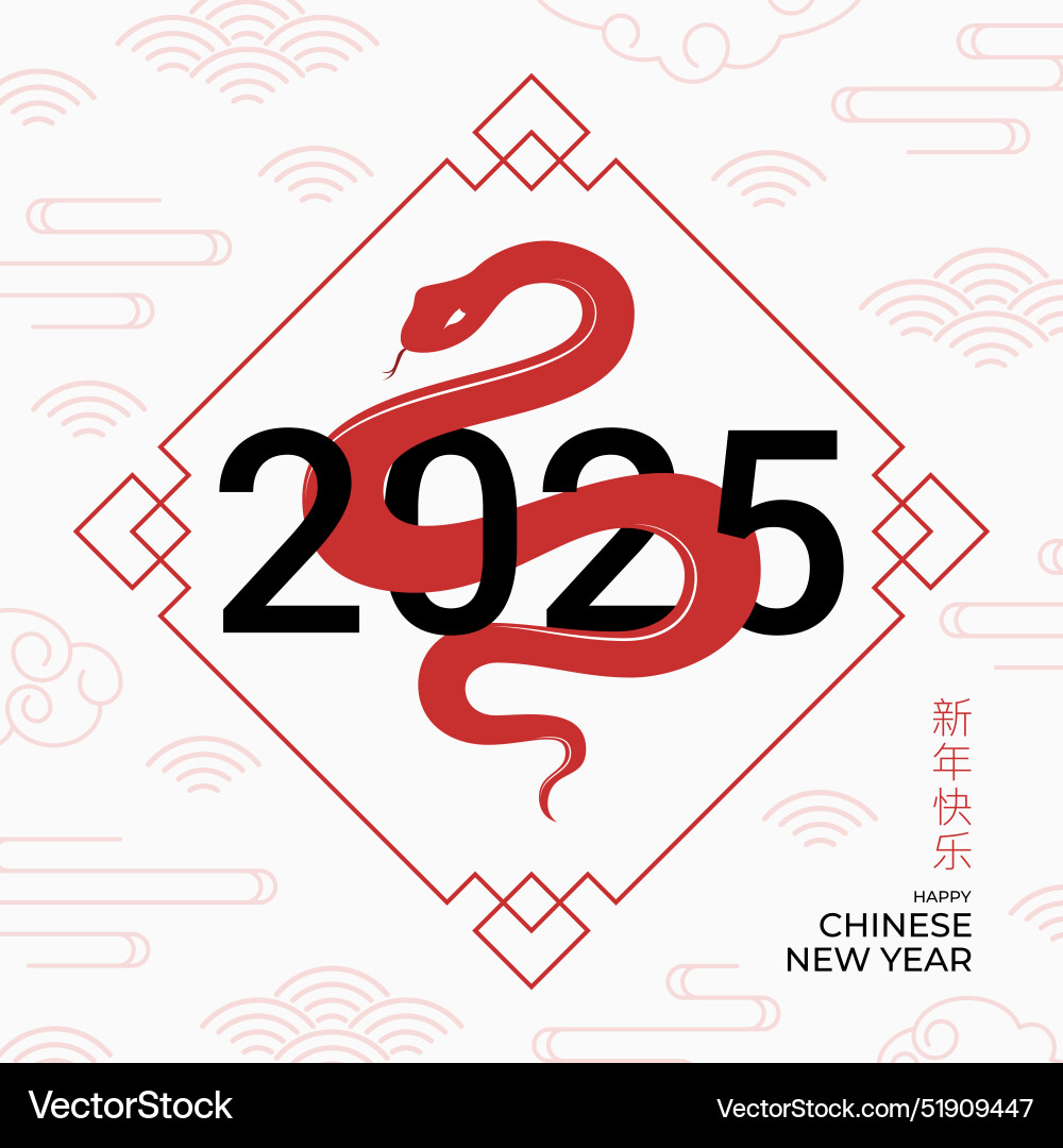 Chinese new year 2025 retro card Royalty Free Vector Image