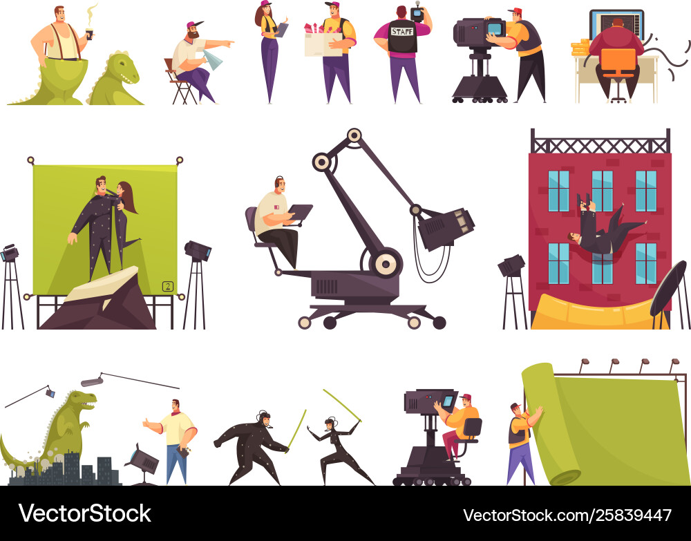 Cinema movie set Royalty Free Vector Image - VectorStock