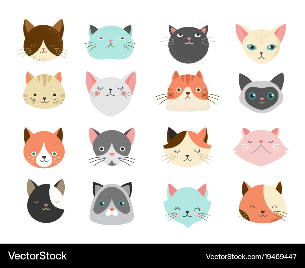 Collection of cats Royalty Free Vector Image - VectorStock