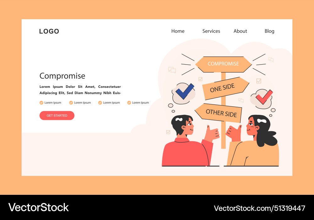 Compromise two professional businesspeople find Vector Image