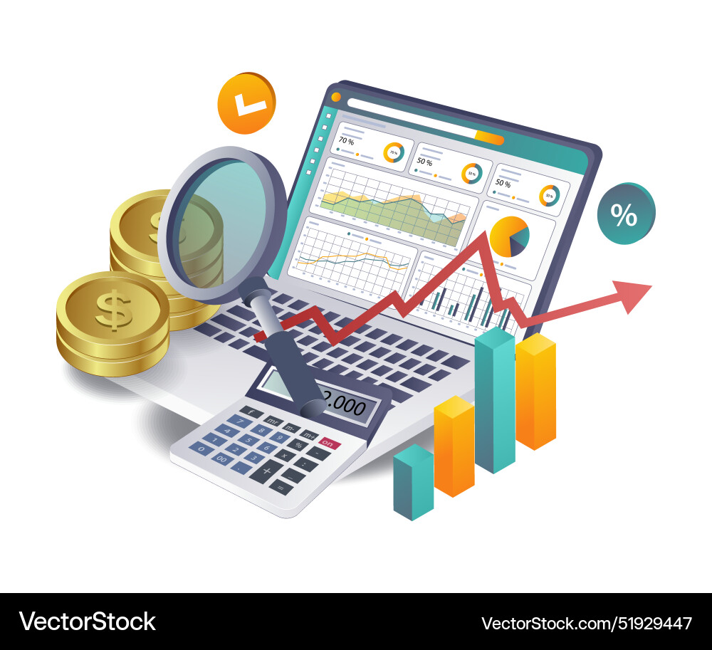 Financial analysis and revenue budgeting Vector Image