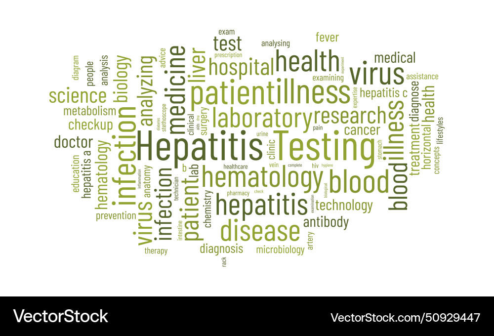 Hepatitis testing word cloud template health Vector Image