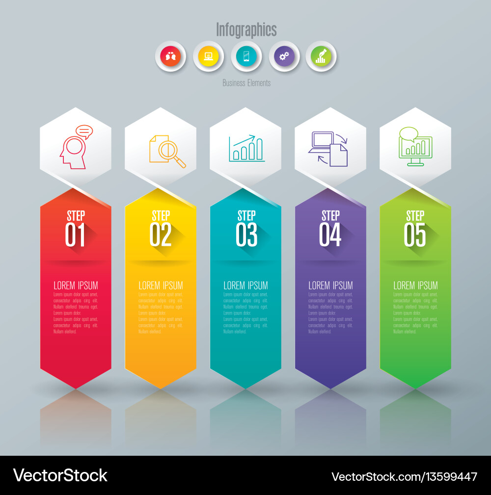 Infographics design with 5 step Royalty Free Vector Image