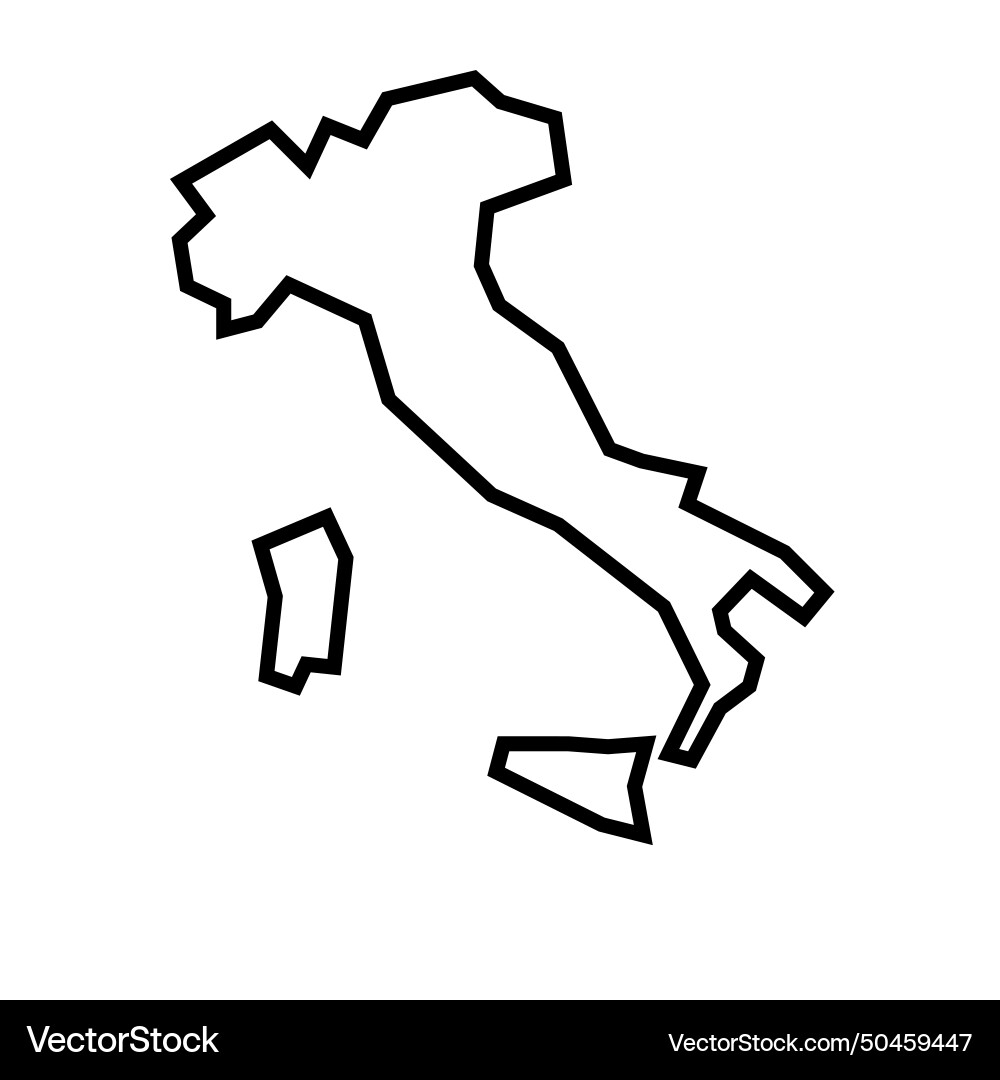 Italy country map thick outline icon Royalty Free Vector