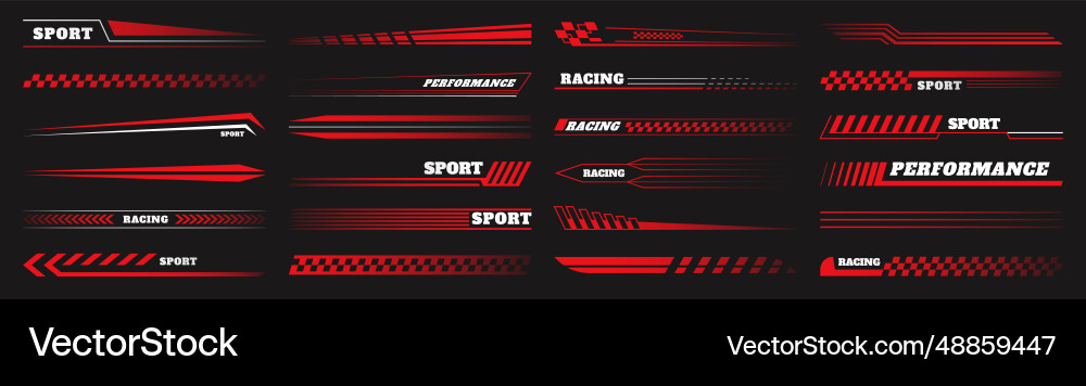 Race Stripes & Checkerboard Patterns Vector Image