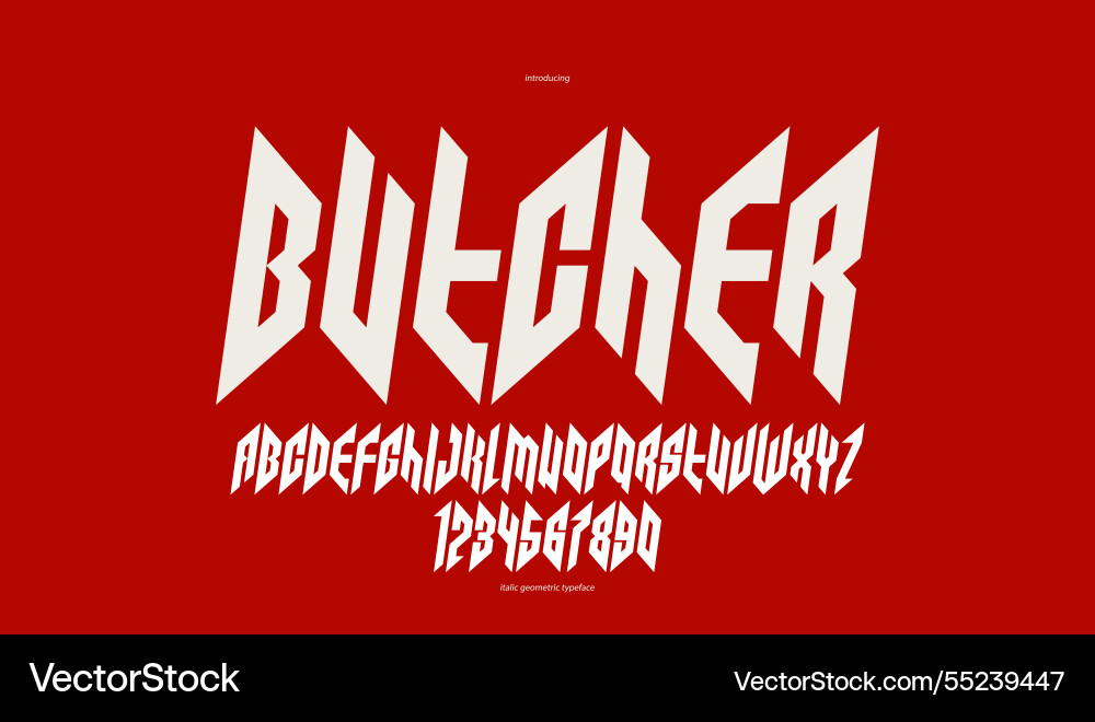 Sharp and bold italic display font for logo Vector Image