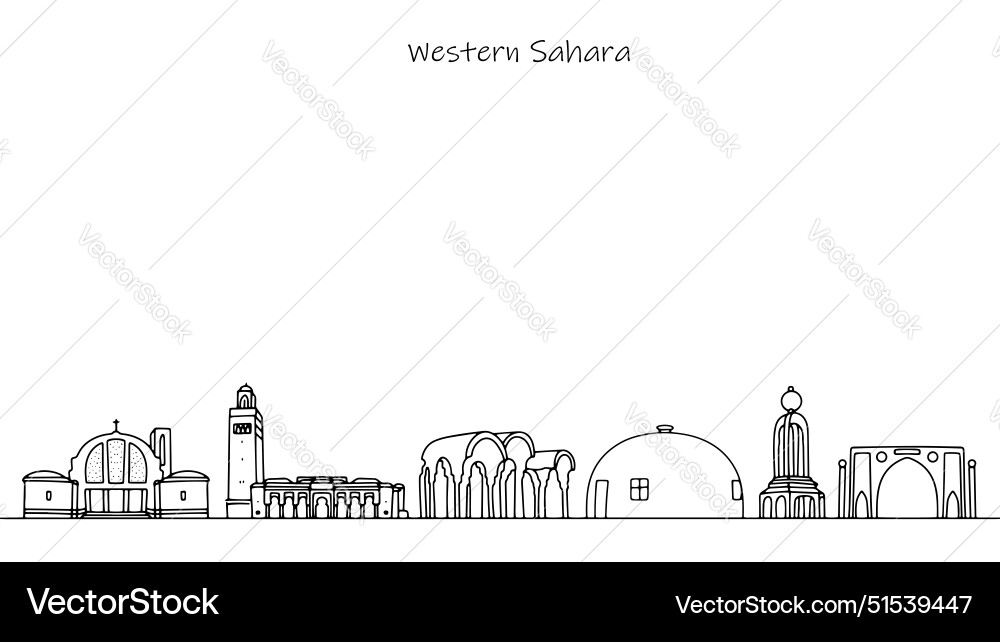Sights of western sahara Royalty Free Vector Image