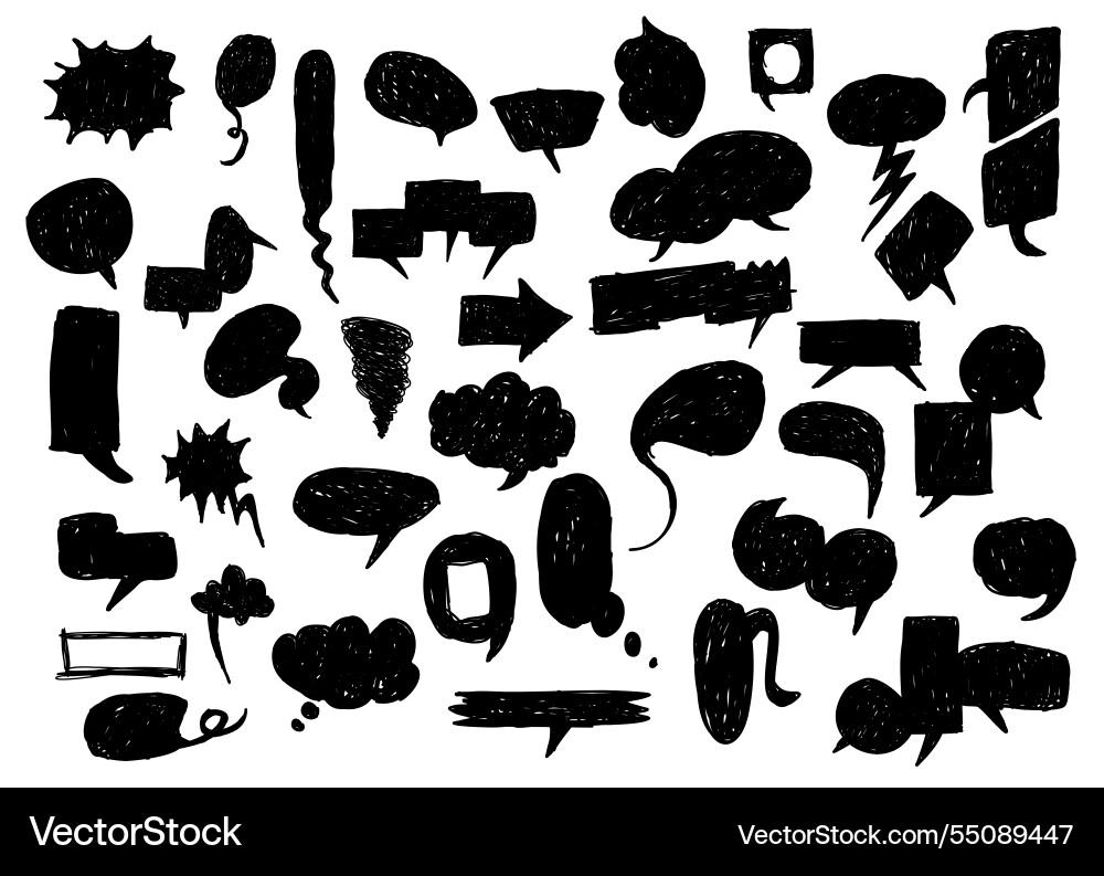 Speech bubbles drawing chat inbox dialog message Vector Image