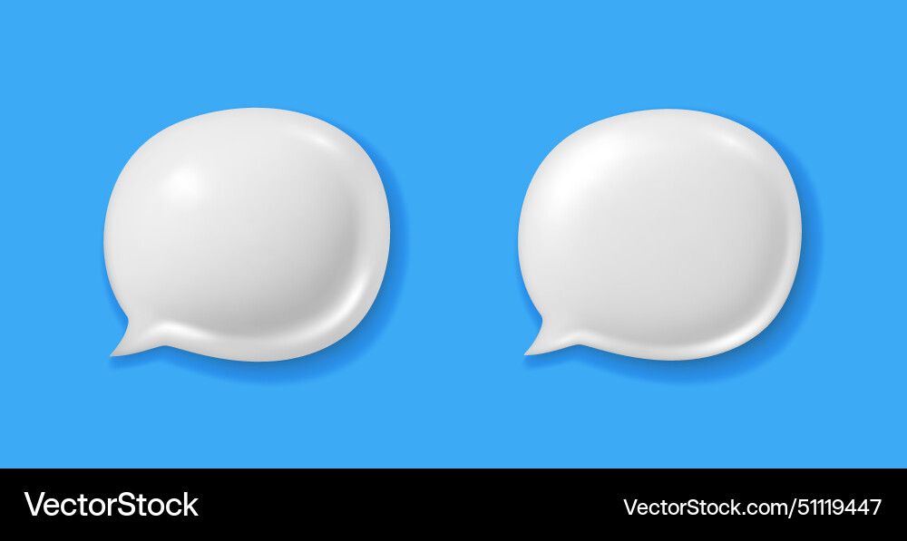 White speech bubble icons chat comment set Vector Image