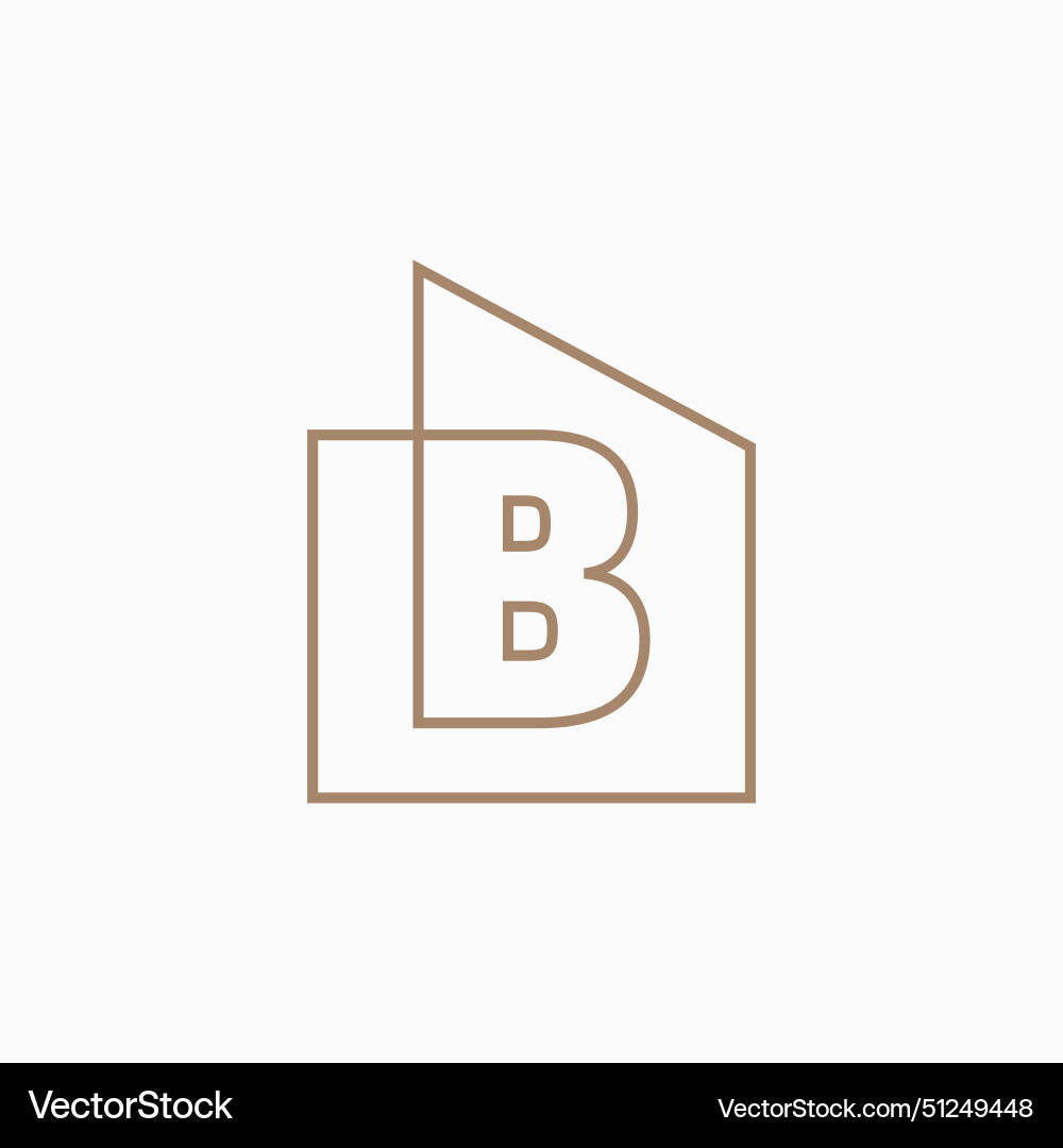 B letter house monogram home mortgage architect Vector Image