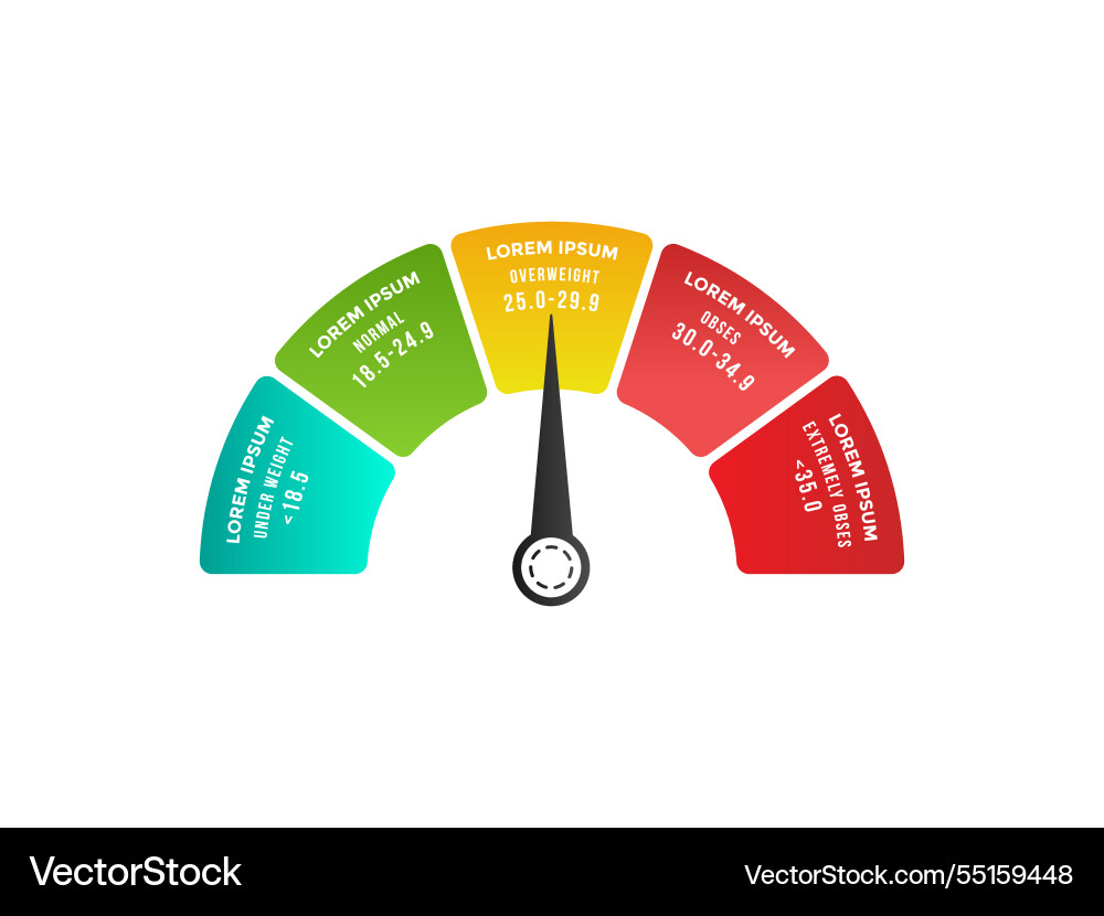 Bmi meter body mass index infographic in gradient Vector Image