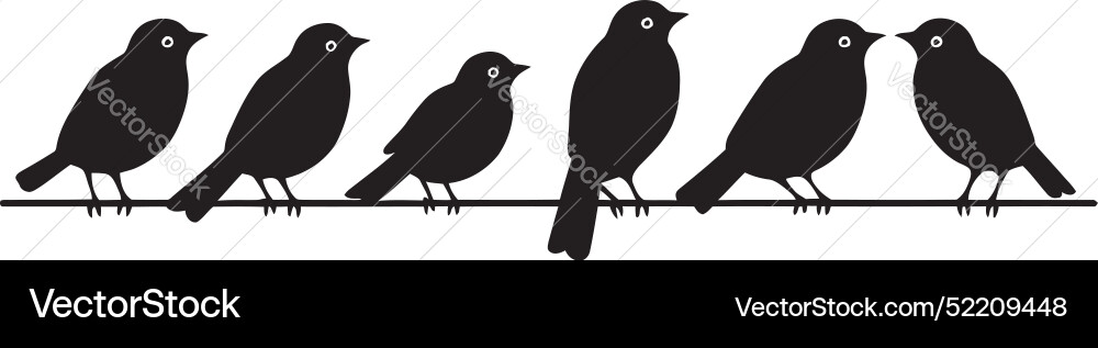 Chirpy charms cute bird cartoon black emblem Vector Image