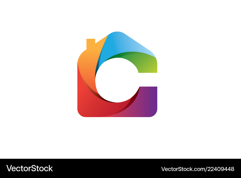 Color home logo Royalty Free Vector Image - VectorStock