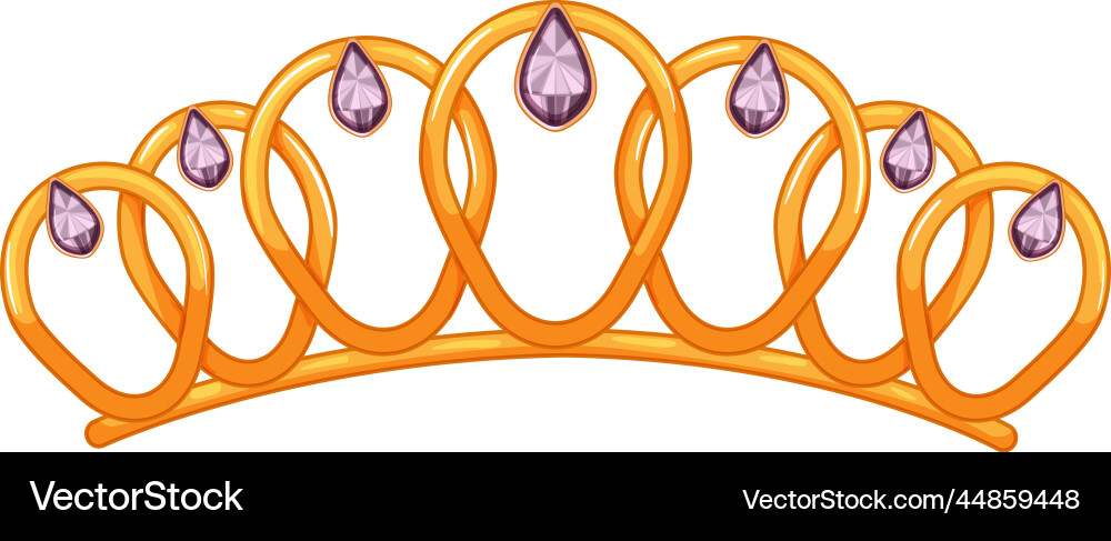 Diadem tiara crown cartoon Royalty Free Vector Image