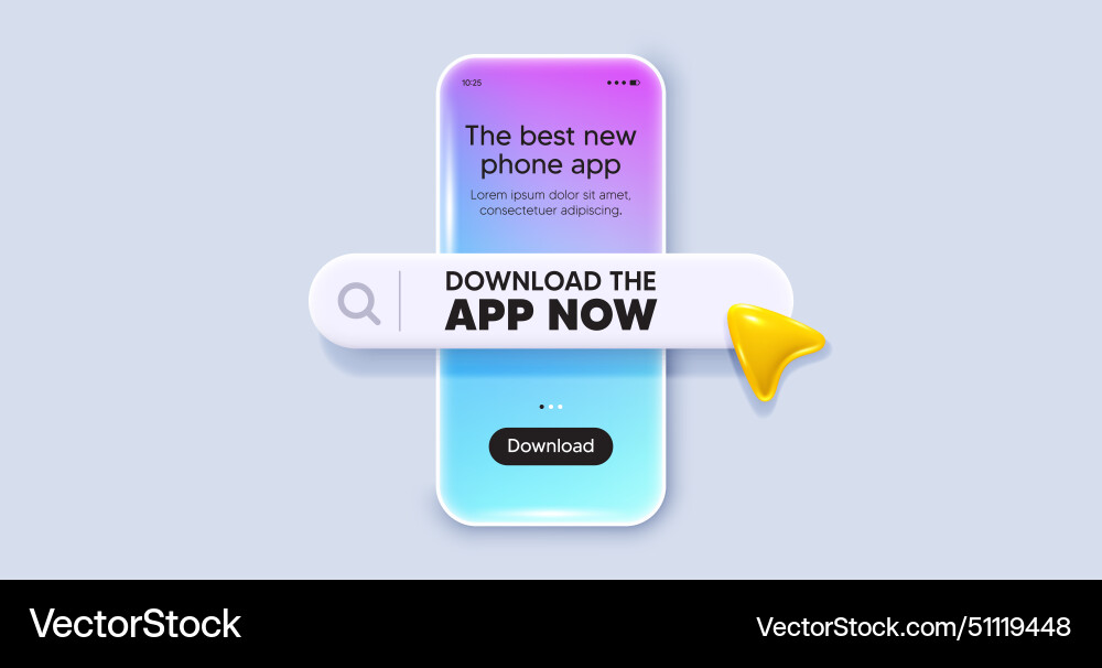 Download the app now search bar Royalty Free Vector Image