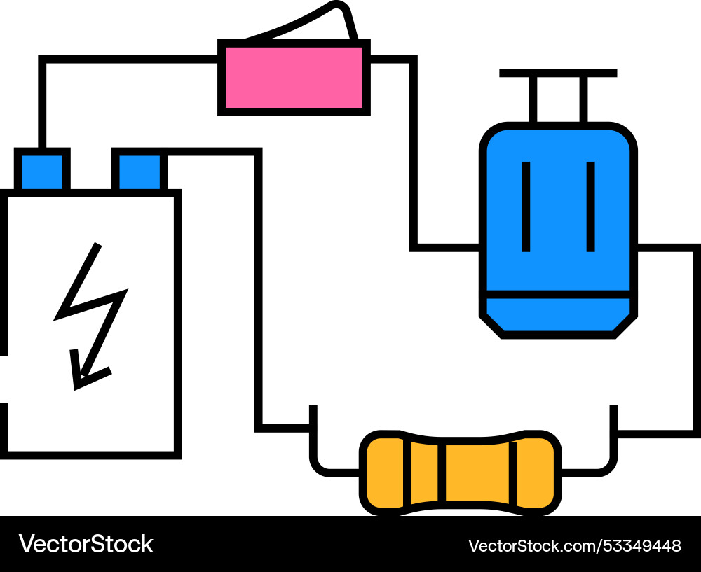 Electrical circuit tool work icon color Royalty Free Vector