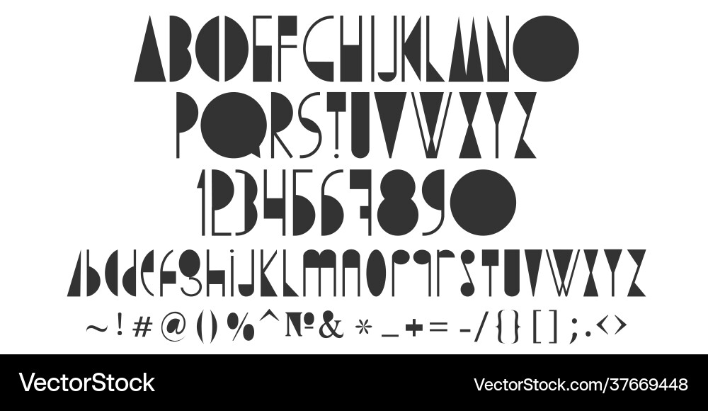 Geometric Alphabet Set Royalty Free Vector Image