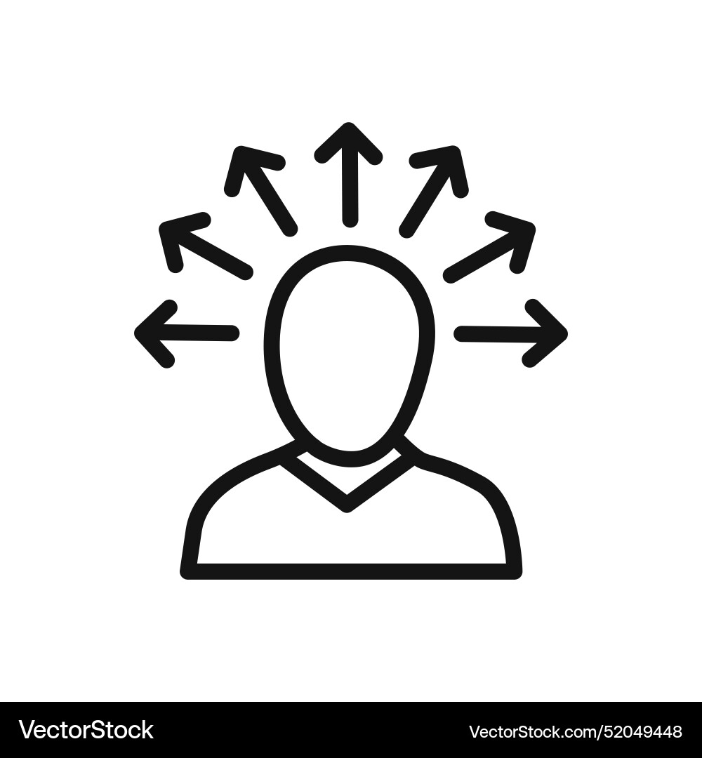 Mind awareness icon linear graphics sign Vector Image