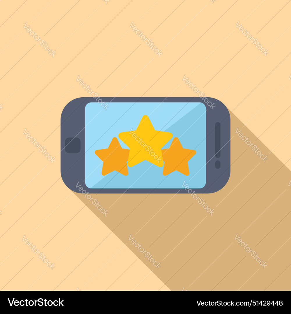 Mobile phone with star rating Royalty Free Vector Image