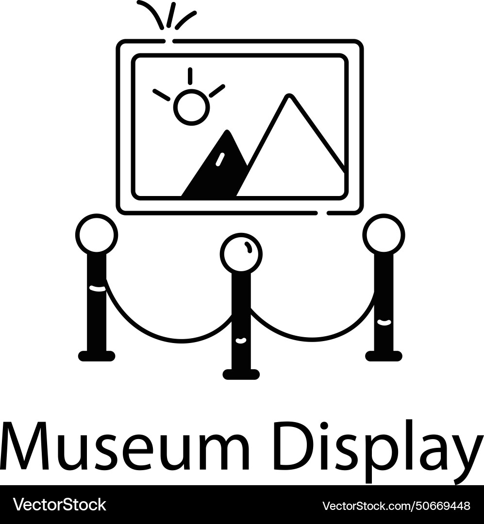 Museum display Royalty Free Vector Image - VectorStock