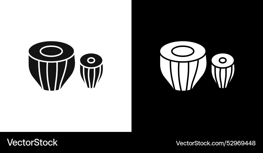 Tabla icon flat fill set collection Royalty Free Vector