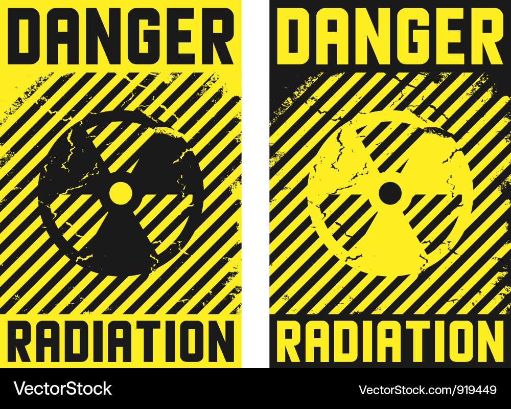 2 radiation posters Royalty Free Vector Image - VectorStock