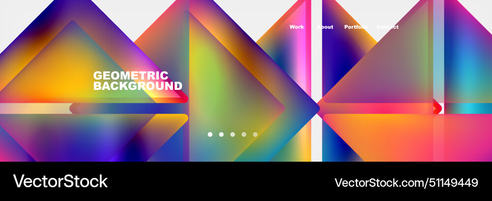 A colorful geometric background with triangles Vector Image