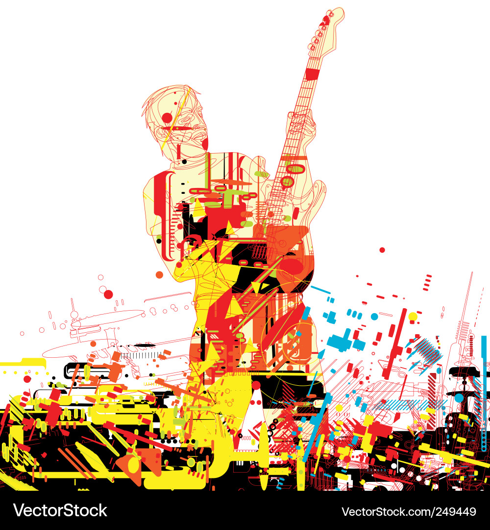 Abstract Guitarist Performance Royalty Free Vector Image