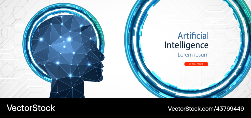 Artificial intelligence concept creative brain Vector Image
