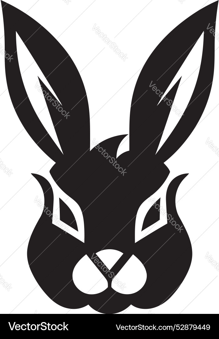 Black rabbit monochrome logo premium rabbit badge Vector Image