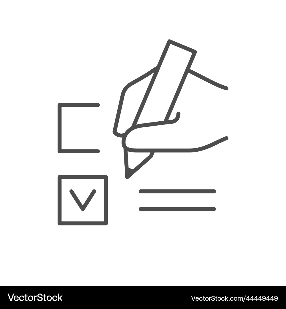 Checklist filling line outline icon Royalty Free Vector