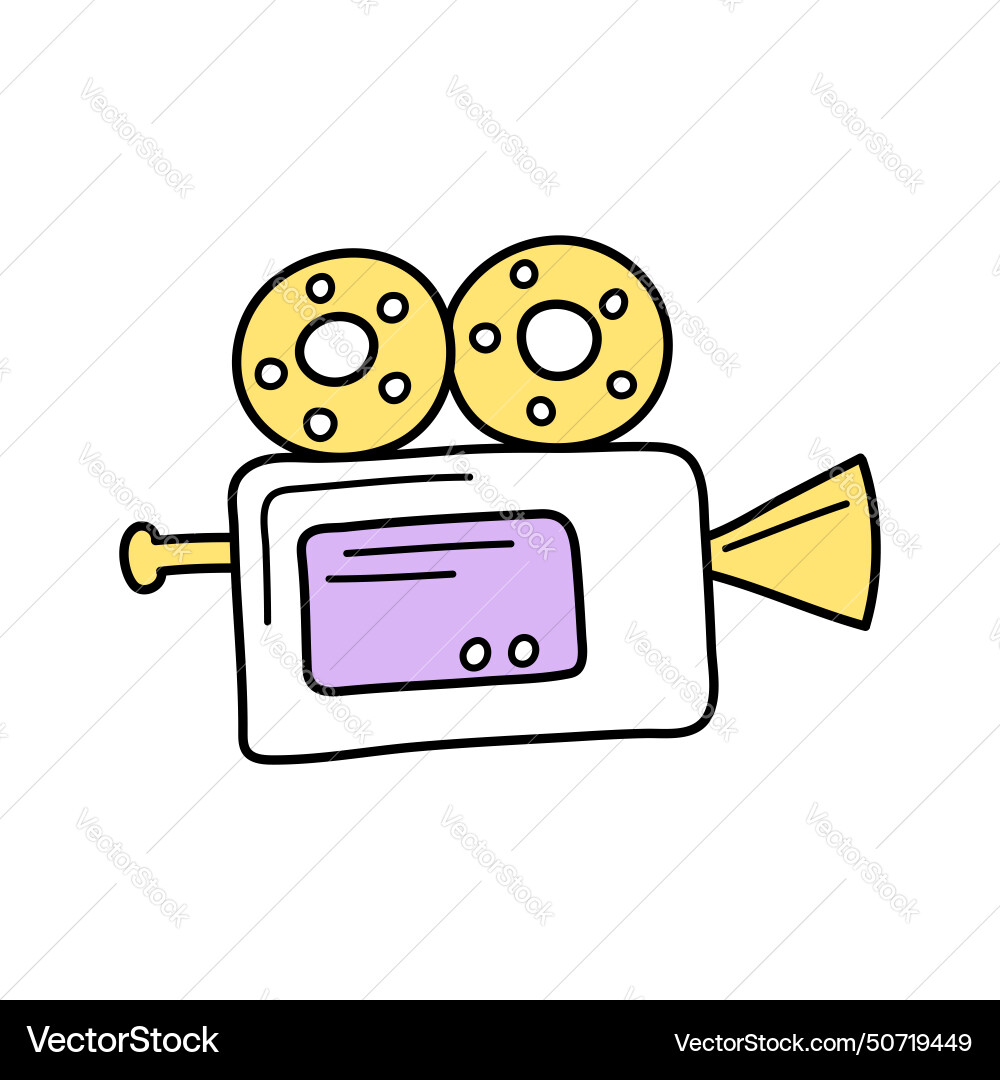 Cinema camera retro projector vintage film Vector Image
