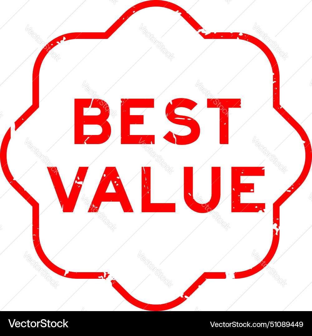 Grunge red best value word rubber seal stamp Vector Image